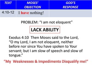 Exodus 3 five objections to obeying god's call | PPTX