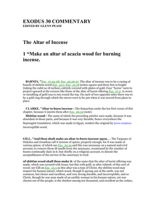 Exodus 30 commentary | PDF