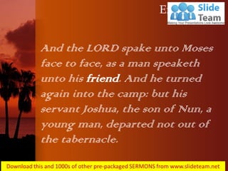 Exodus 33 11 his young aide joshua son power point church sermon | PDF