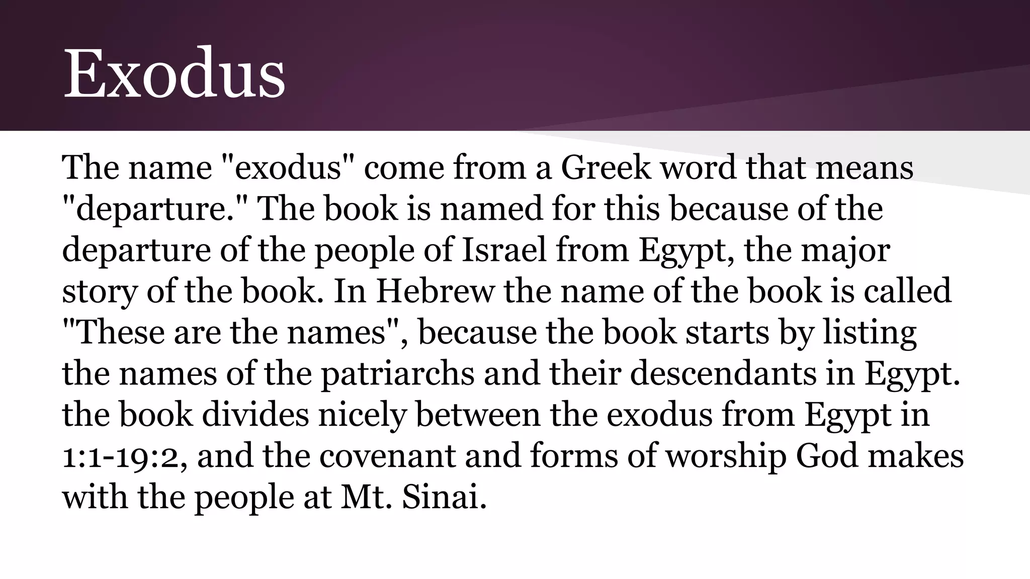 An Overview of Exodus | PPTX