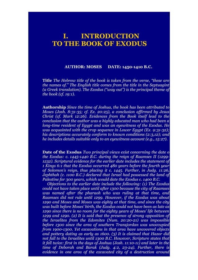 THE BOOK OF EXODUS | DOC | Christianity | Religion & Spirituality