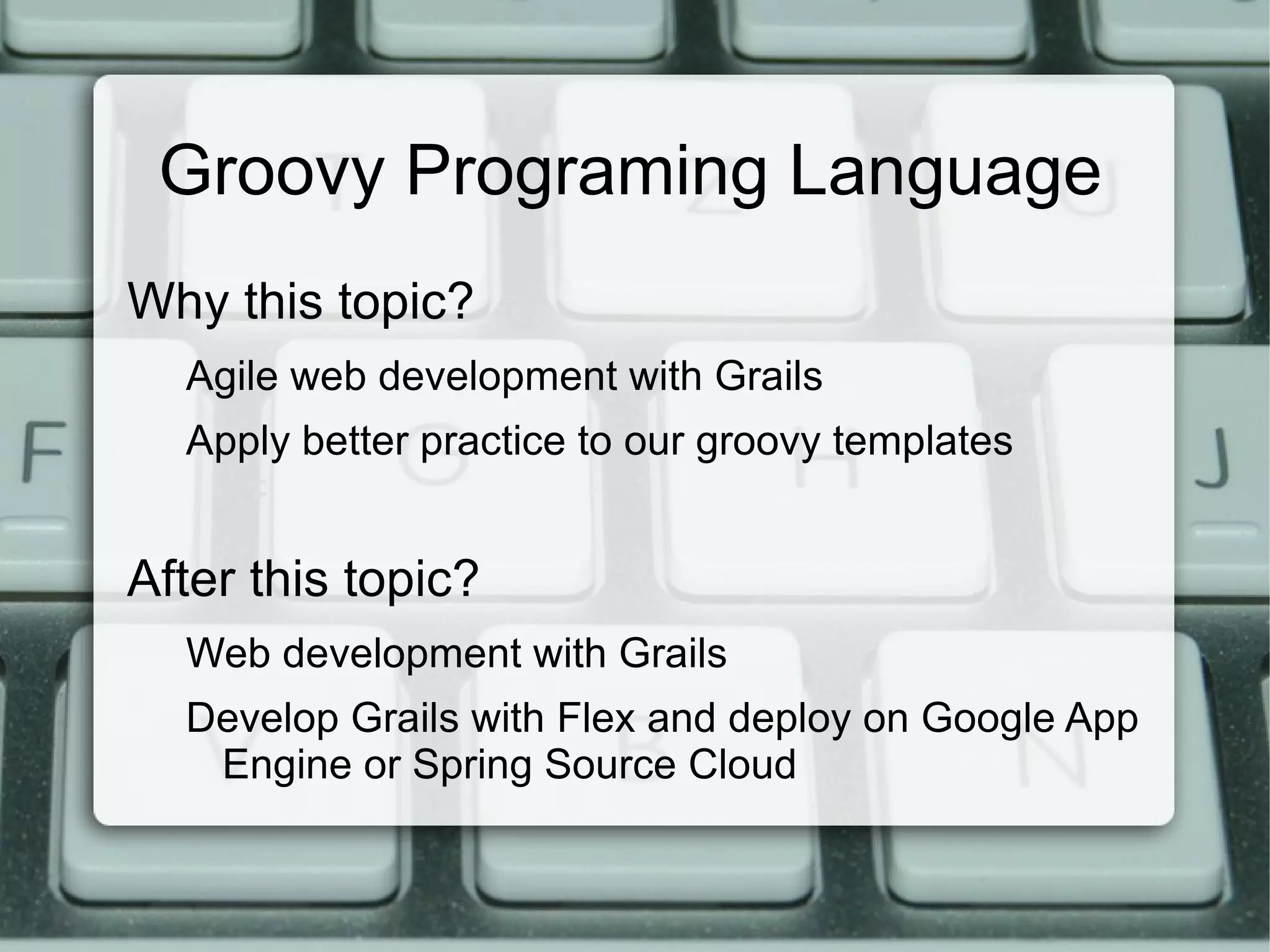 eXo EC - Groovy Programming Language | PPT