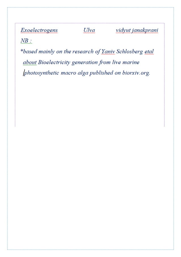 Exoelctrogens - macro algae - Ulva - snip.docx