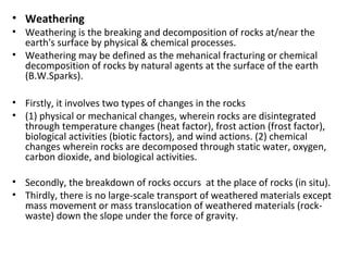Exogenetic Process-Geomorphology Chapter | PPT