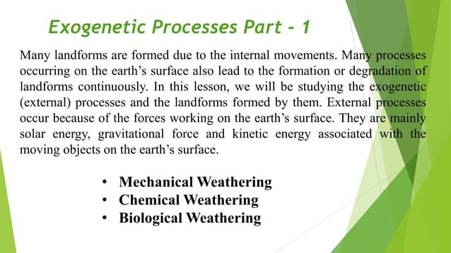 Exogenetic processes | PPTX | Geology | Science
