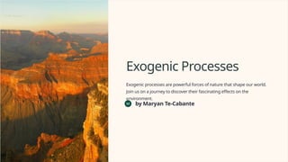 Exogenic Processes that Shape the World Around Us | PPT