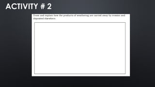 Exogenic Process composed of three types, weathering, erosion and ...