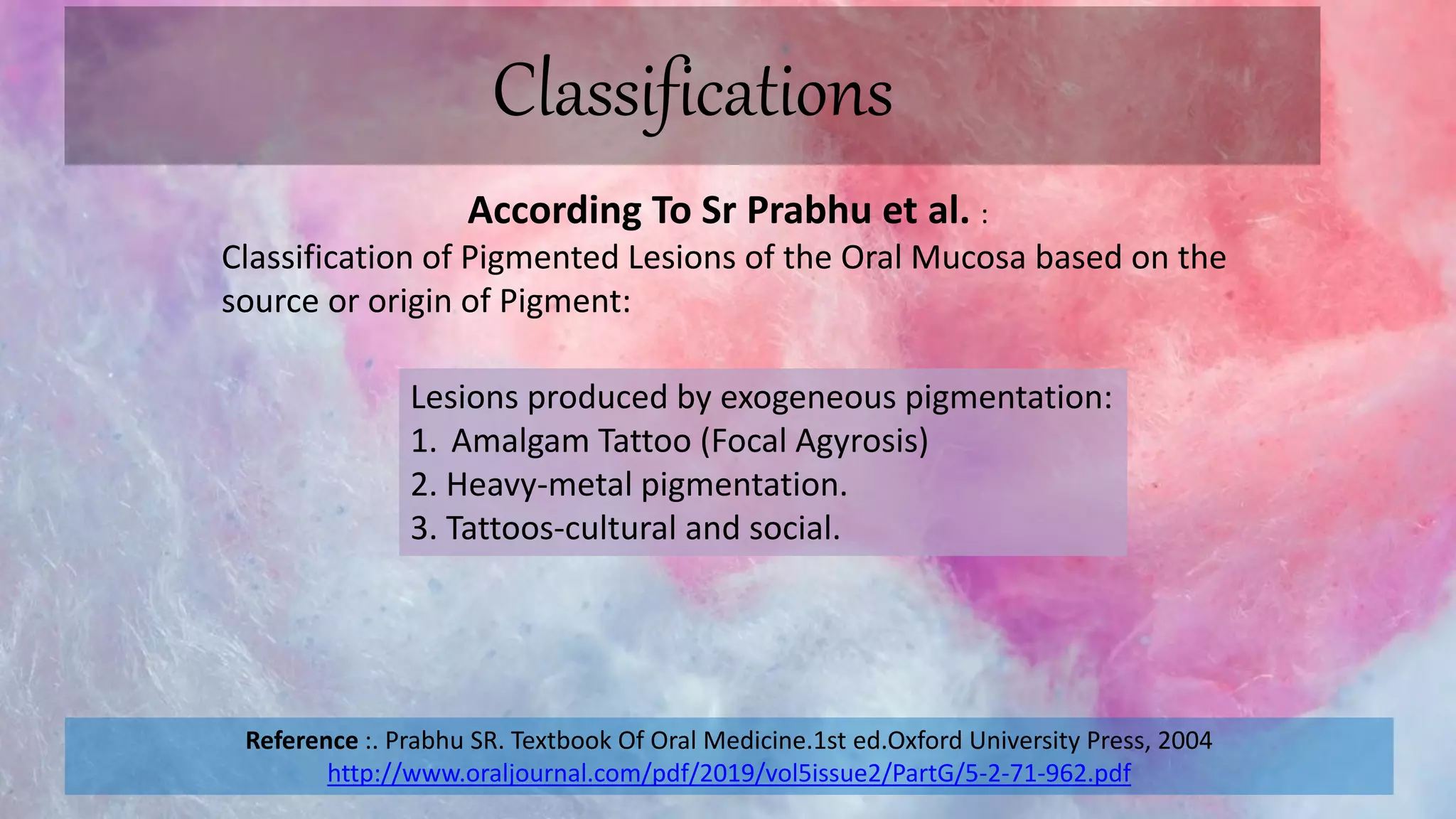 Exogenous Pigmentation of Oral Mucosa | PDF