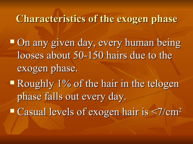 Exogen phase of hair life cycle | PPT