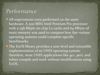 Exokernel operating systems | PPT