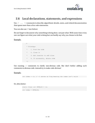 Standards For Java Coding | PDF