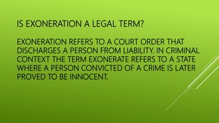 Exoneration report | PPT