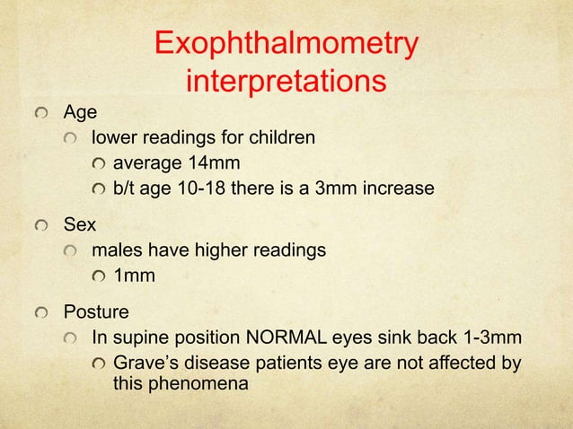 Exophthalmometry | PPTX | Ear, Nose and Throat Conditions | Diseases ...