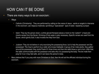 Exorcism. The precautions and info. (shared using http://VisualBee.com ...
