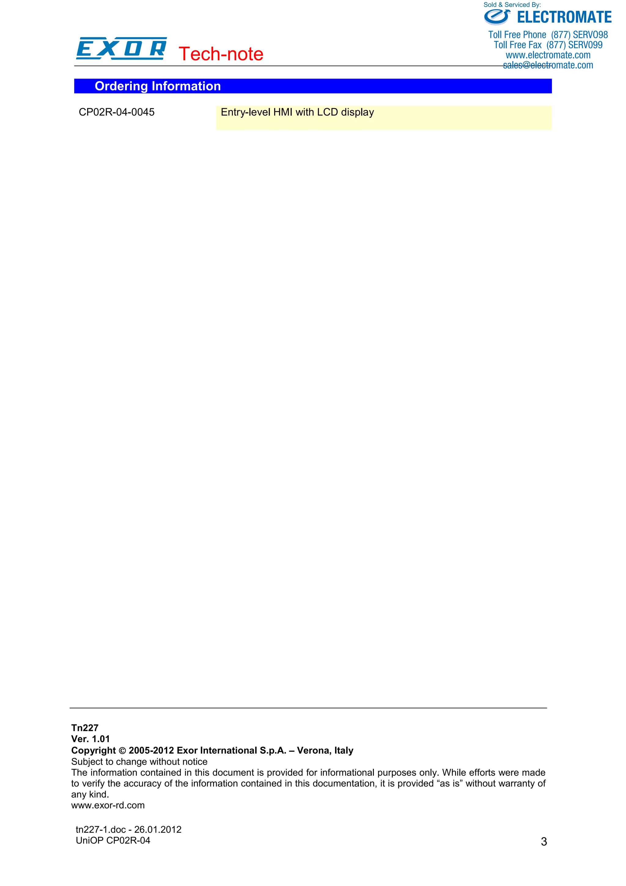 Exor cp02 r-04_specsheet | PDF
