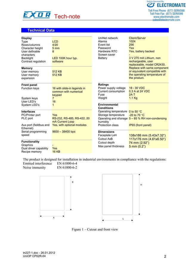 Exor cp02 r-04_specsheet | PDF
