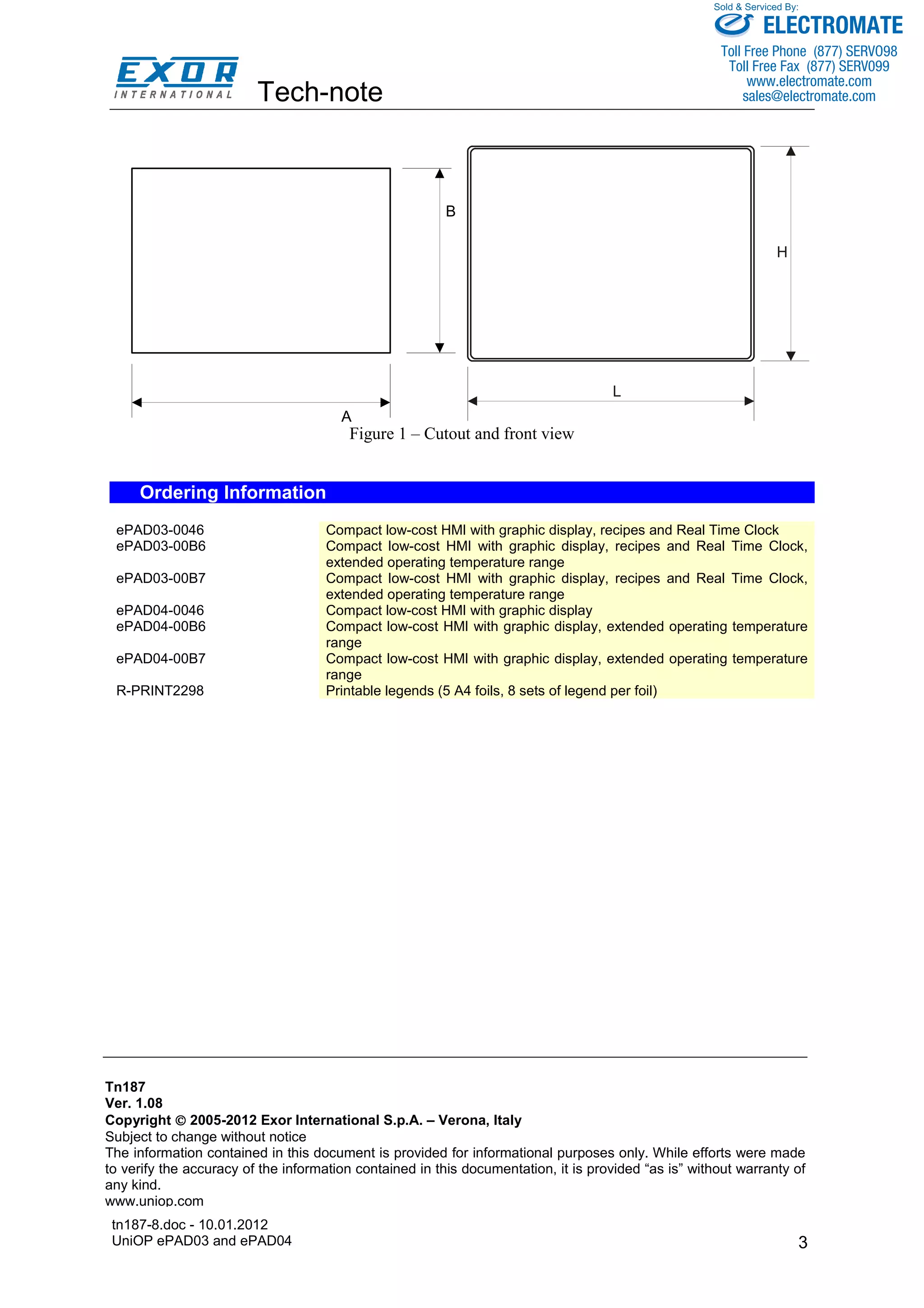 Exor e pap03_epad04_specsheet | PDF