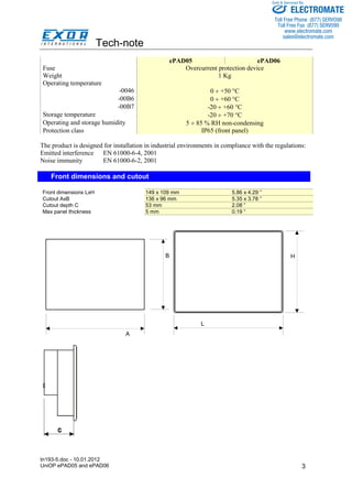 Exor e pap05_epad06_specsheet | PDF