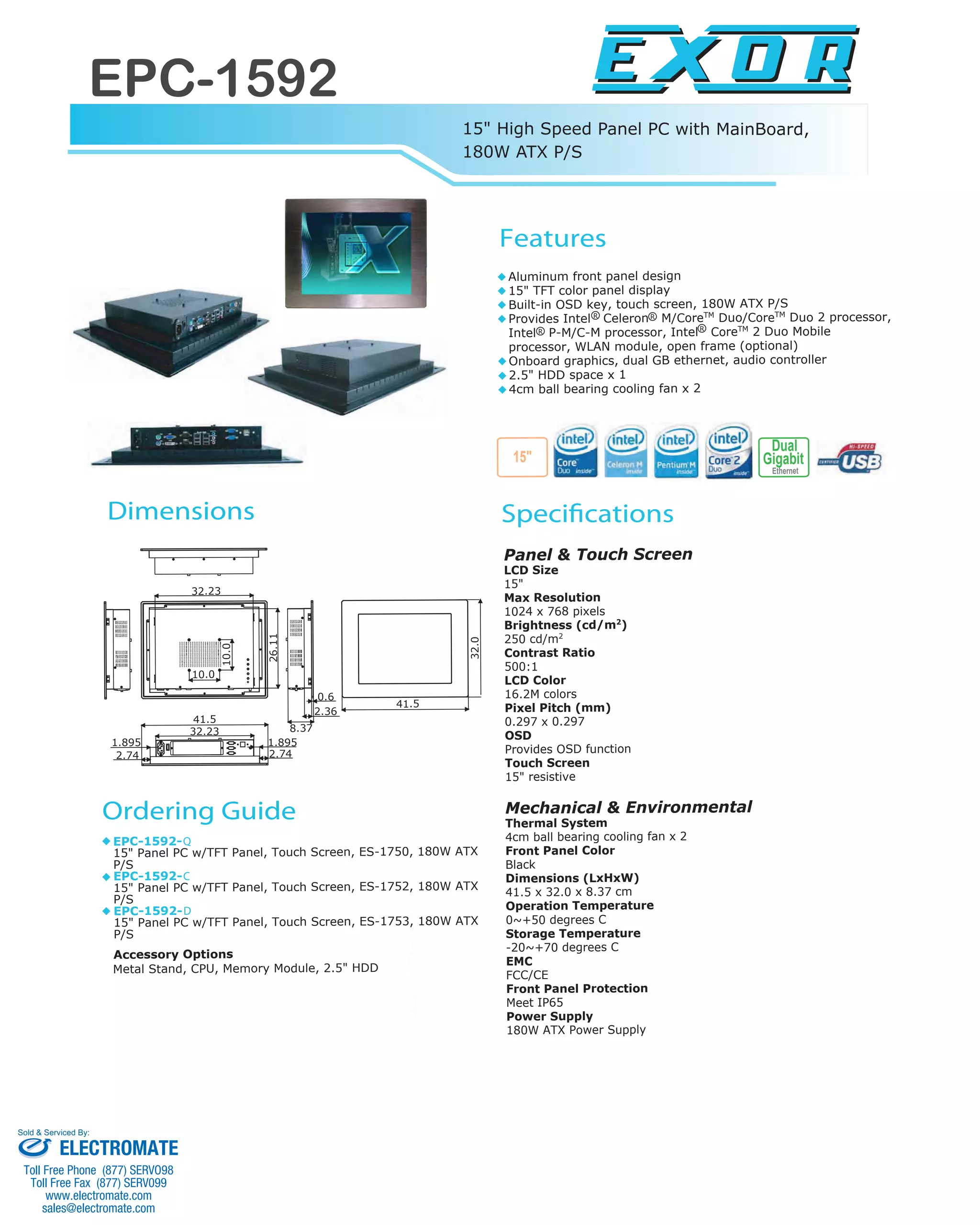 Exor epc 1592_Spec Sheet | PDF