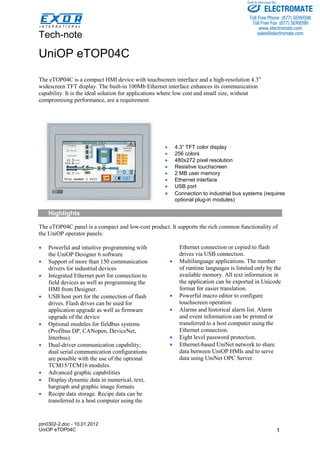 Exor e top04c_specsheet | PDF | Computing | Technology & Computing
