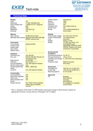 Exor e top06c_specsheet | PDF