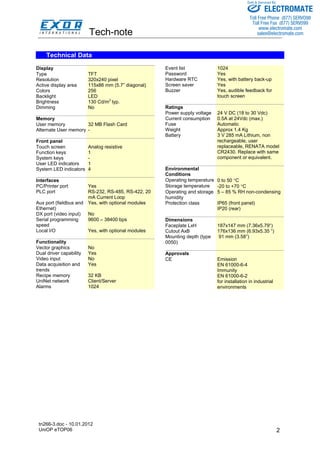 Exor e top06_specsheet | PDF