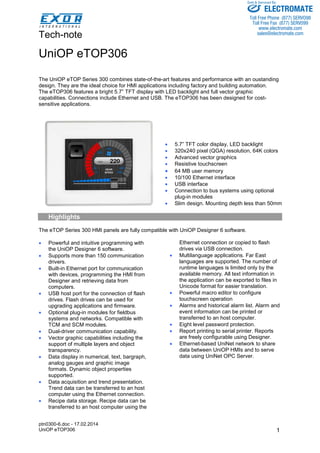 Exor e top306_specsheet | PDF