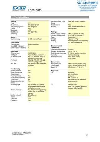 Exor e top306_specsheet | PDF