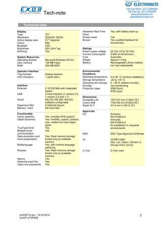 Exor e top506_specsheet | PDF | Computer Peripherals | Computing