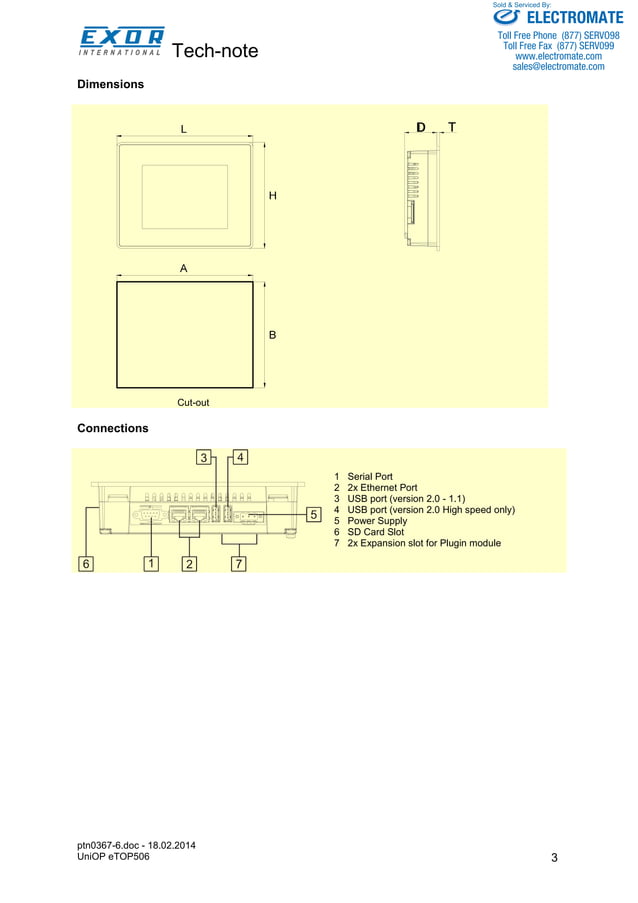Exor e top506_specsheet | PDF | Computer Peripherals | Computing
