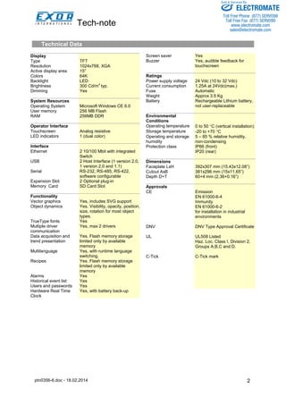 Exor e top515_specsheet | PDF