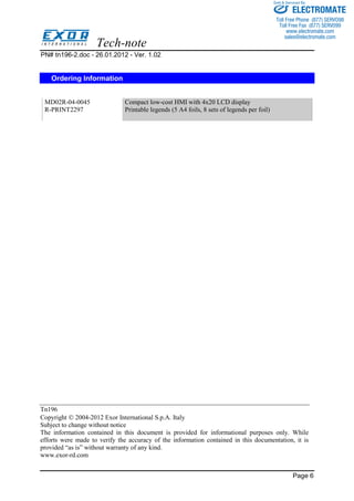 Exor md02 r-04_specsheet | PDF