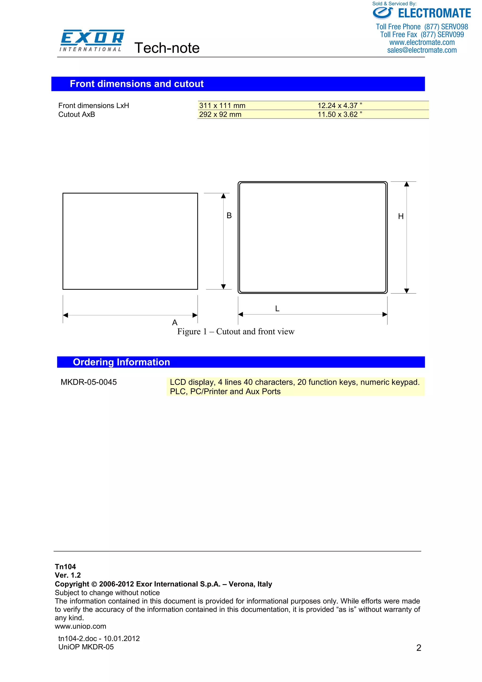 Exor mkdr 05-specsheet | PDF