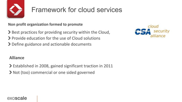 Cloud Computing Security Frameworks - our view from exoscale | PPTX ...