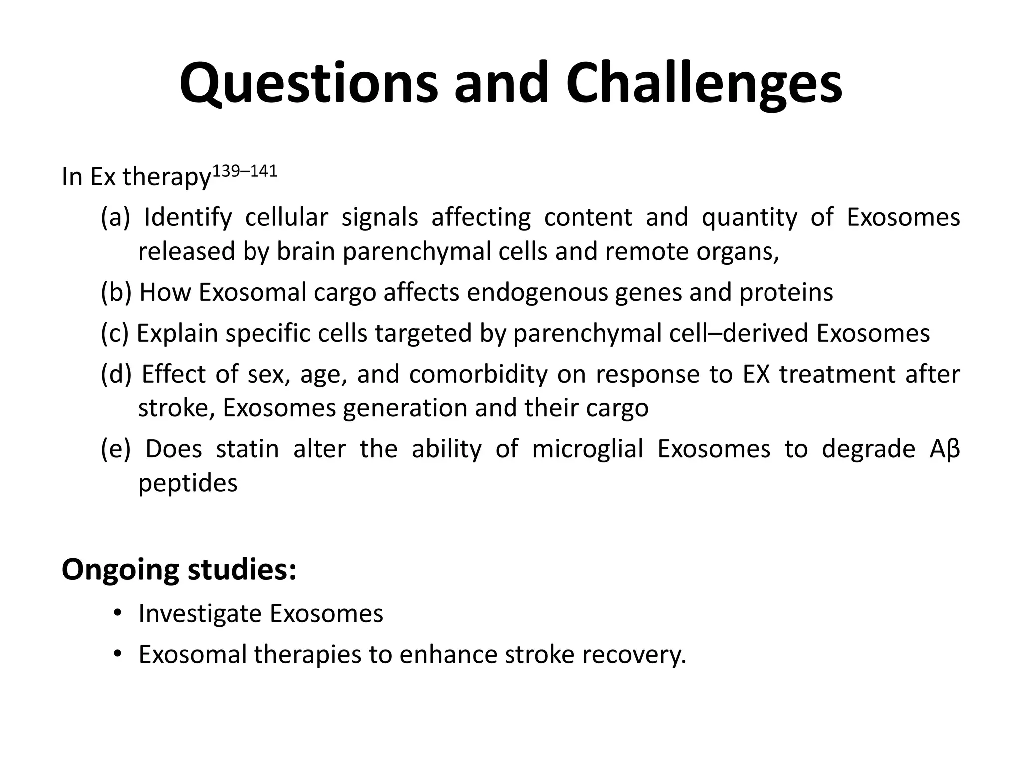 Exosomes in stroke pathogenesis and therapy: A Review | PPTX