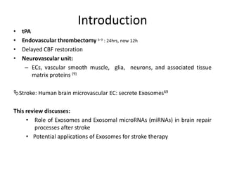 Exosomes in stroke pathogenesis and therapy: A Review | PPTX