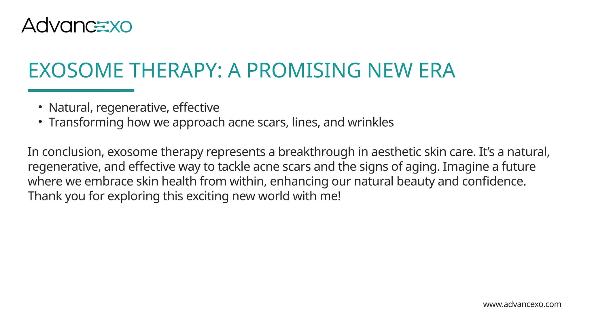 Exosome Therapy for Acne Scars, Lines, and Wrinkles | PPTX