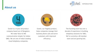 Exotel - Cloud telephony, Business phone system experts | PPTX