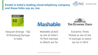 Exotel - Cloud telephony, Business phone system experts | PPTX