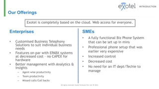 Exotel - Cloud telephony, Business phone system experts | PPTX