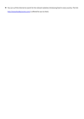 Exotic food worksheet | DOC