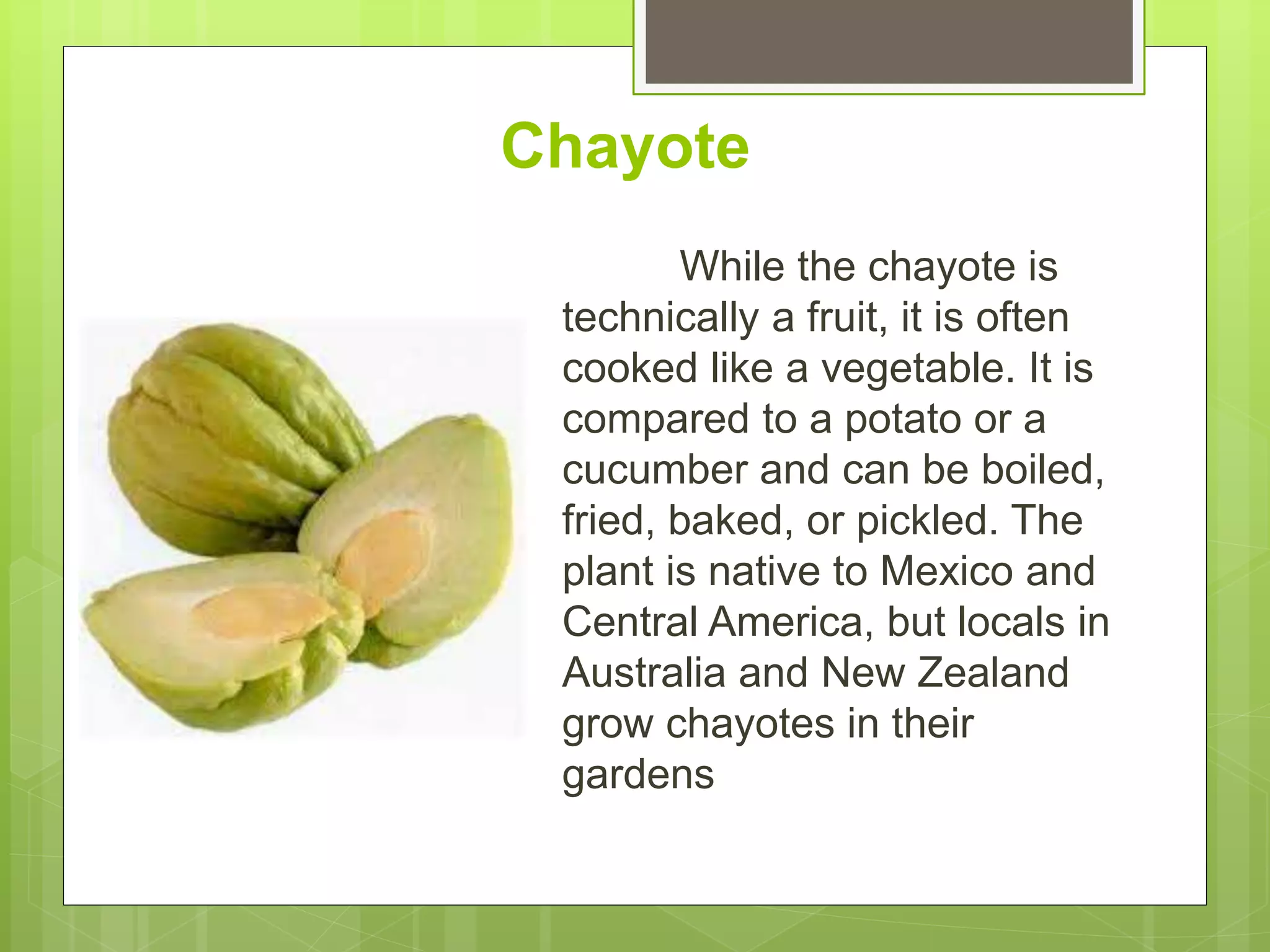 Exotic fruits and vegetables | PPTX
