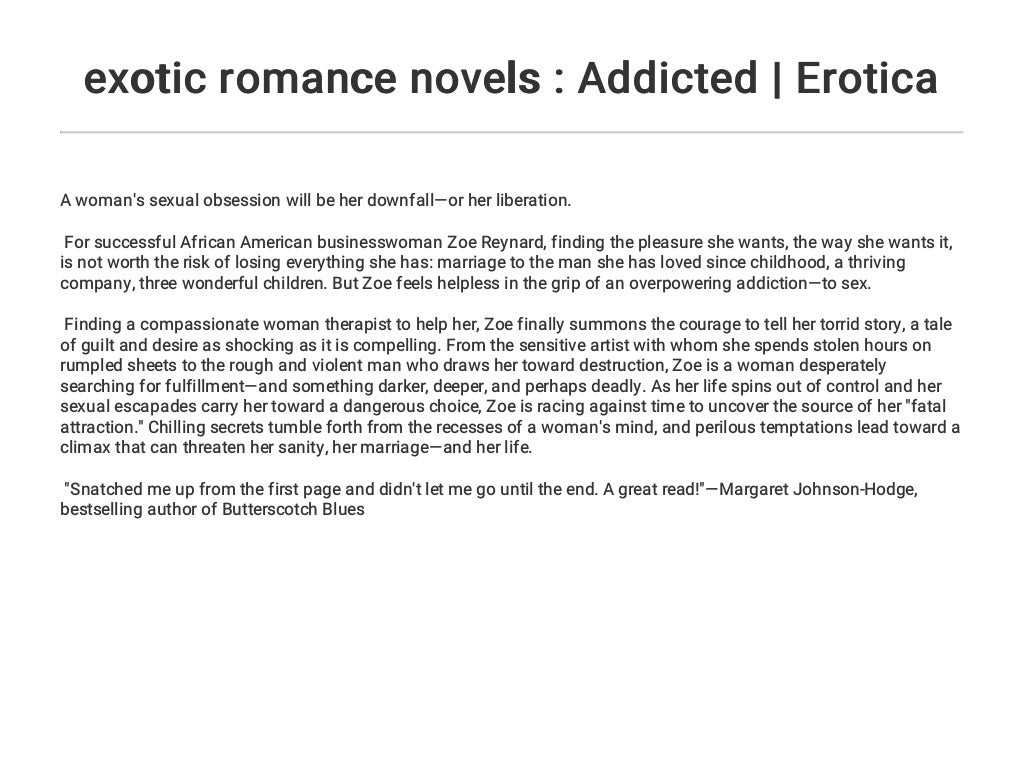 Exotic Romance Novels Addicted Erotica