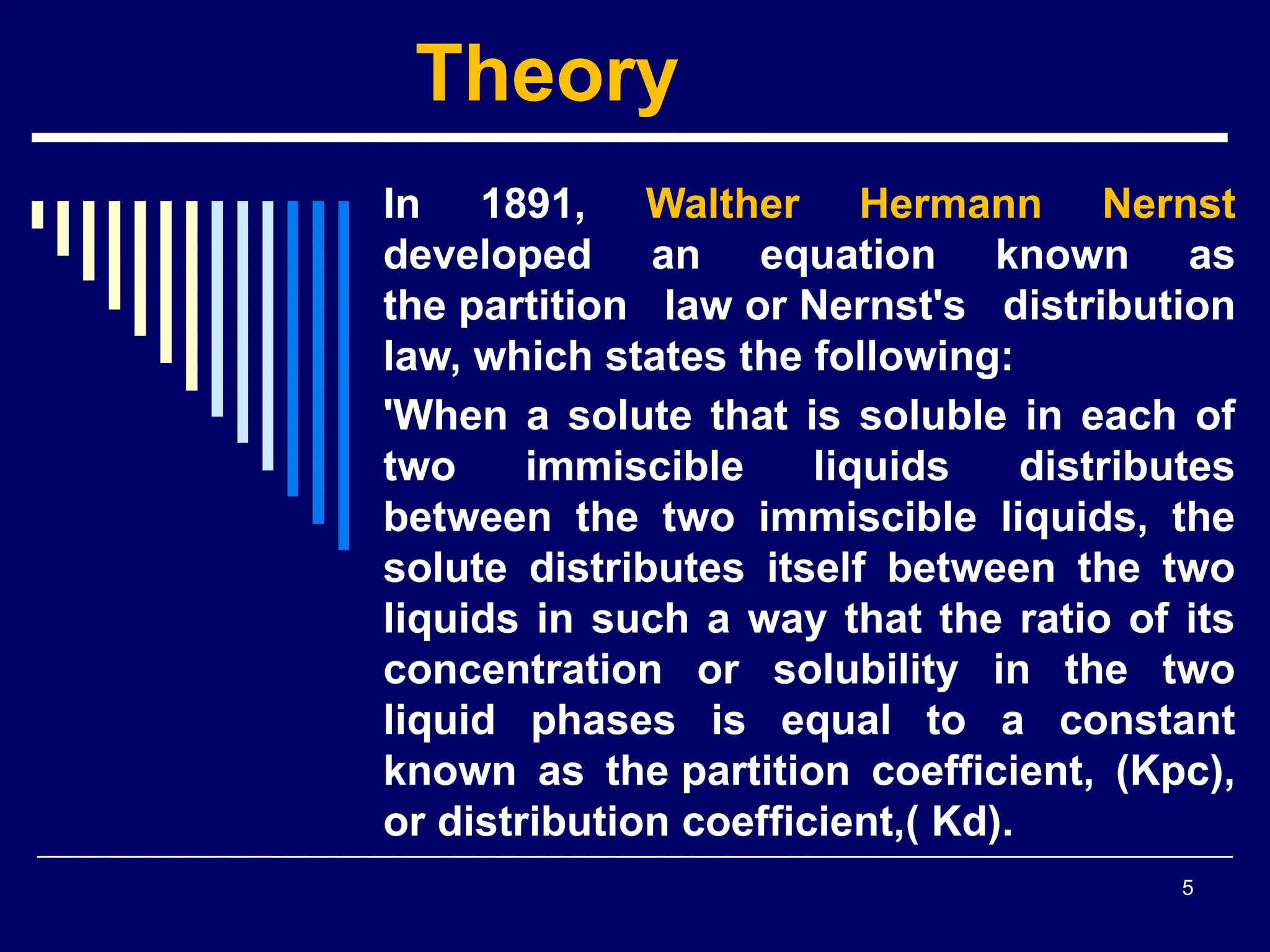 To determine the partition Coefficient of iodine in CCl4 and water. | PPTX