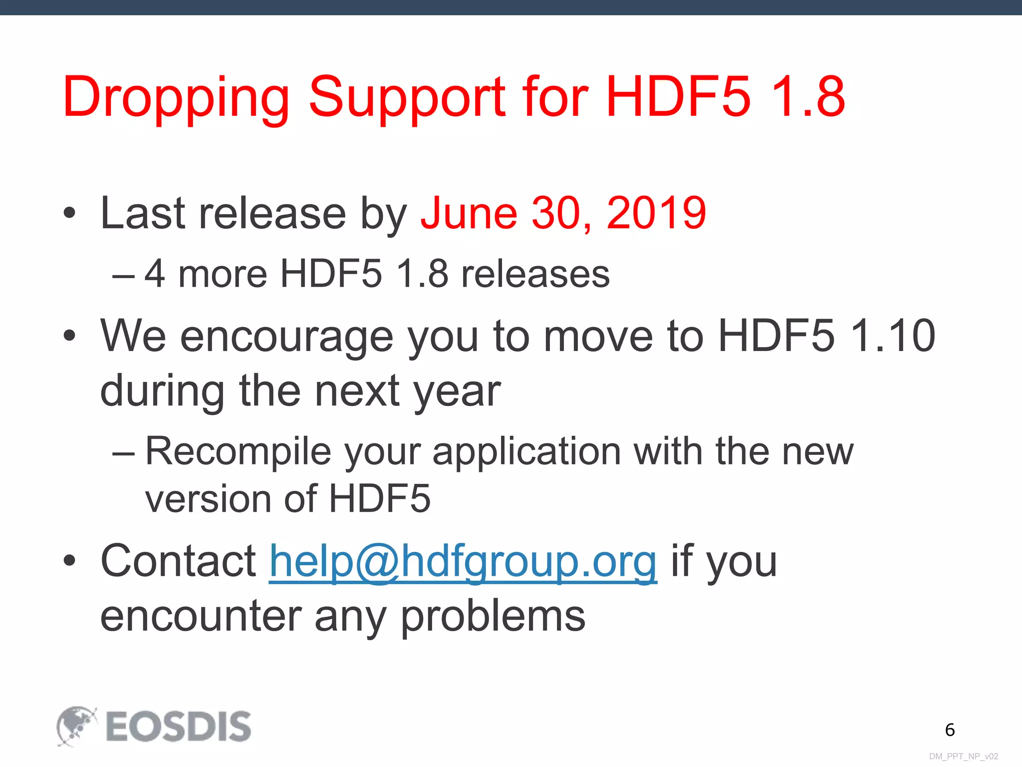 Hierarchical Data Formats (HDF) Update | PPT