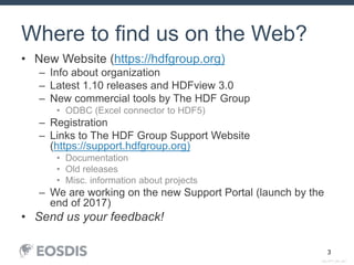 Hierarchical Data Formats (HDF) Update | PPT