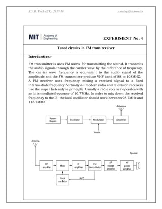 Exp. no. 4 setb118 Analog electronics | DOCX | Dance and Electronic ...