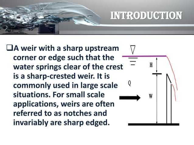 FLOW OVER A SHARP CRESTED WEIR | PDF