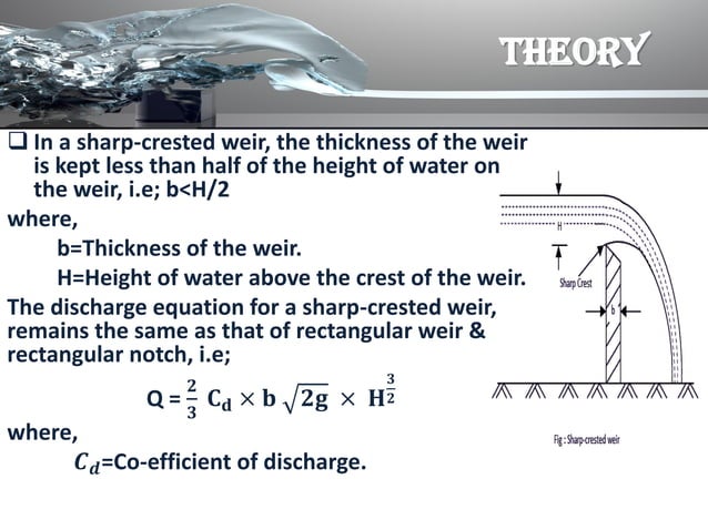 FLOW OVER A SHARP CRESTED WEIR | PDF