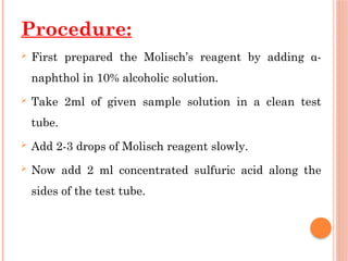 identification of carbohydrates using tests | PPT